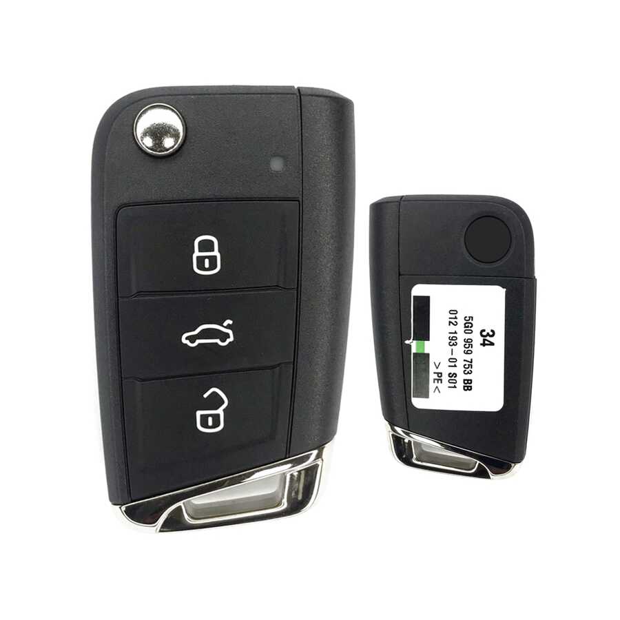 OEM Volkswagen Golf Polo Tiguan MQB Remote Flip Key 434MHz Remote Keys ...